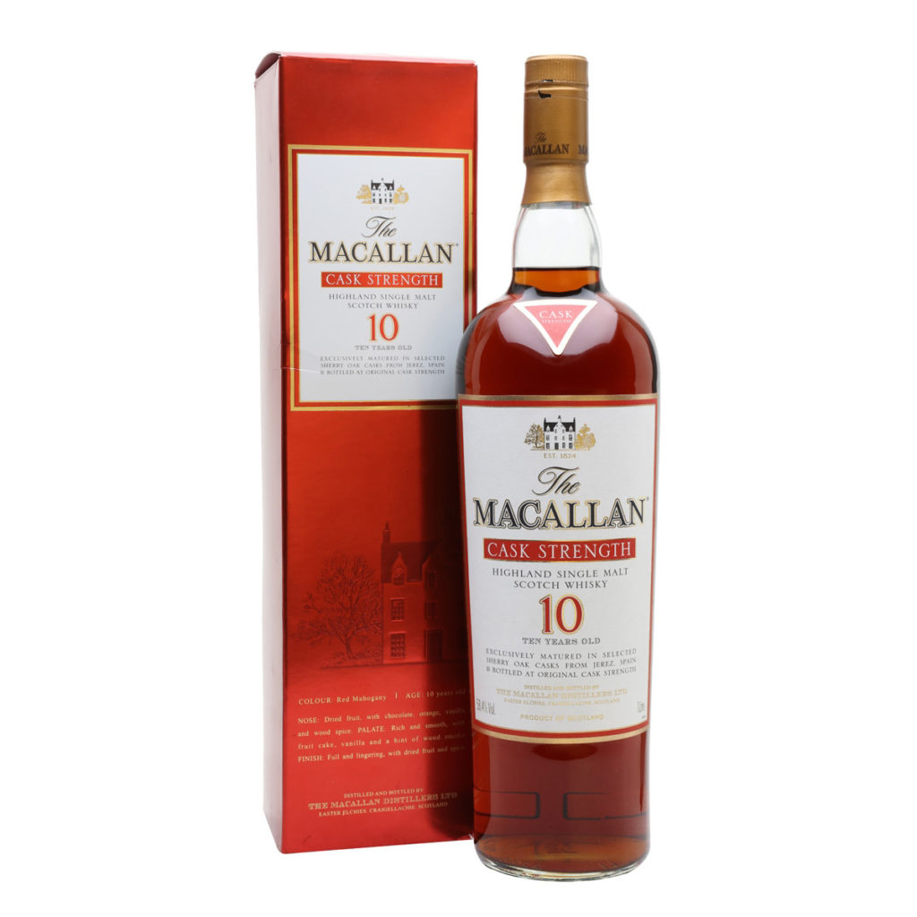 The Macallan 10 Year Old Cask Strength Single Malt Whisky Speyside